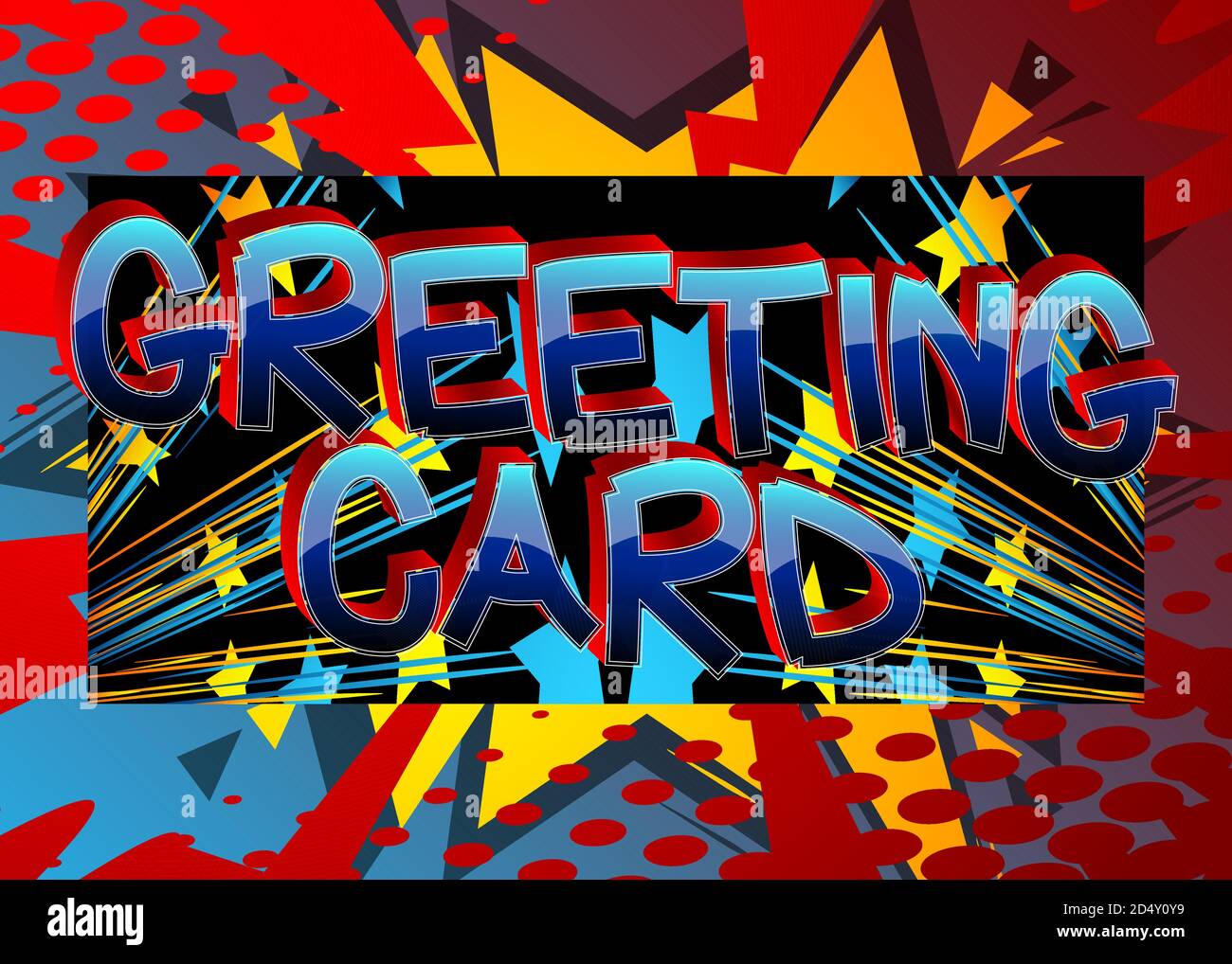 Greeting Card Comic book style cartoon words on abstract comics ...