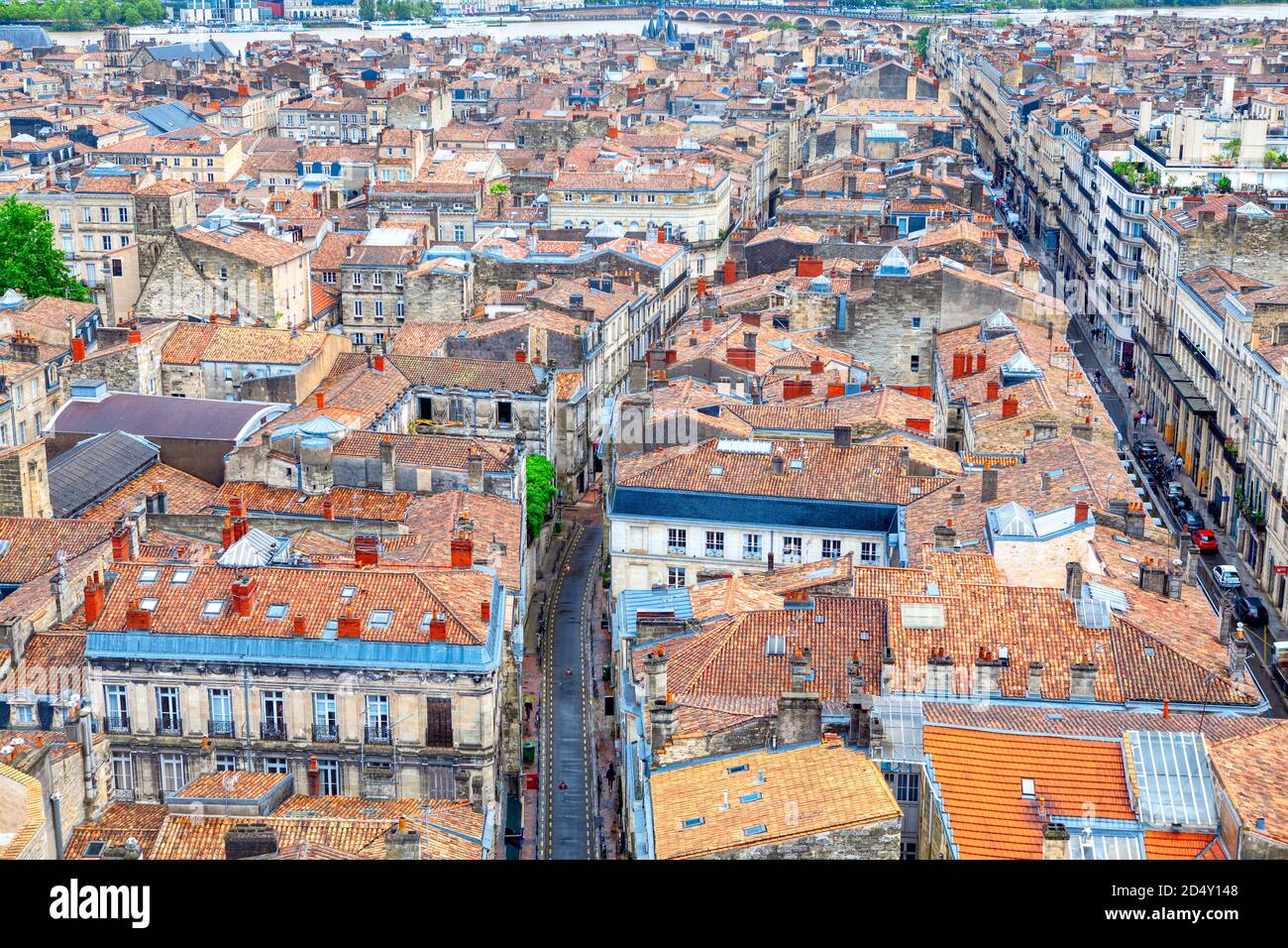 Aerial view of old city of Bordeaux Stock Photo - Alamy