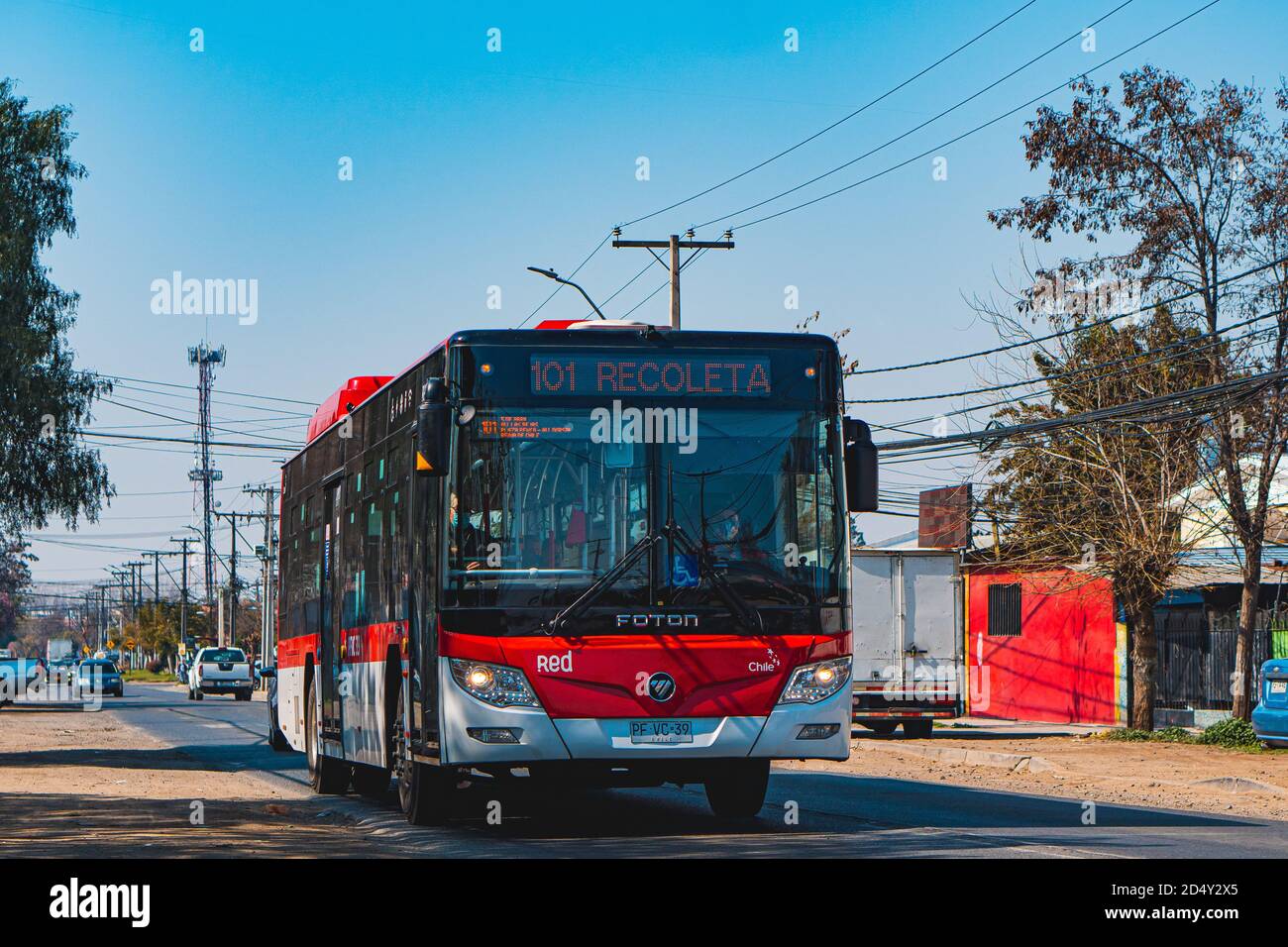 Santiago, Chile - September 2020: A Transantiago / Red Movilidad bus in ...