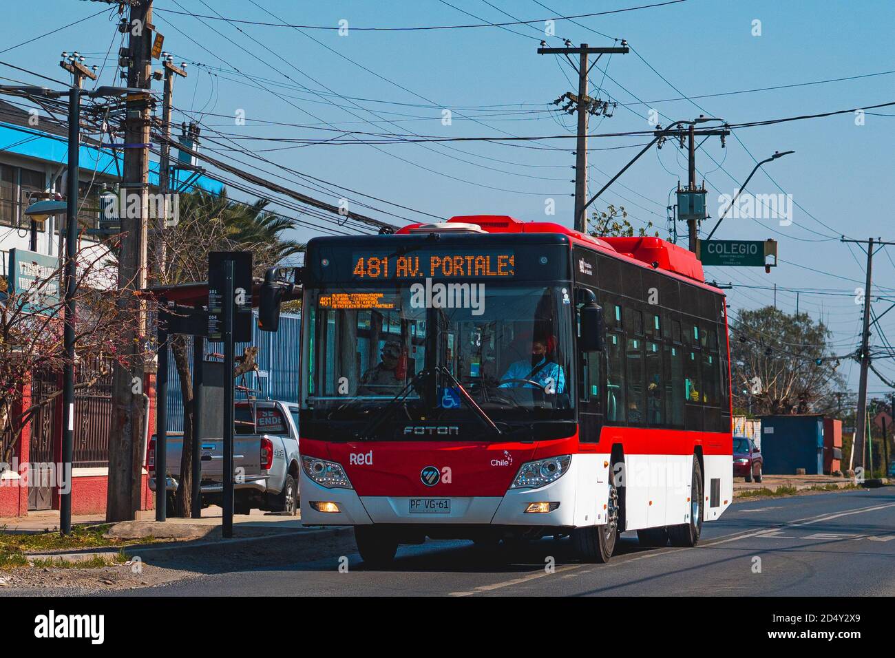 Santiago, Chile - September 2020: A Transantiago / Red Movilidad bus in ...