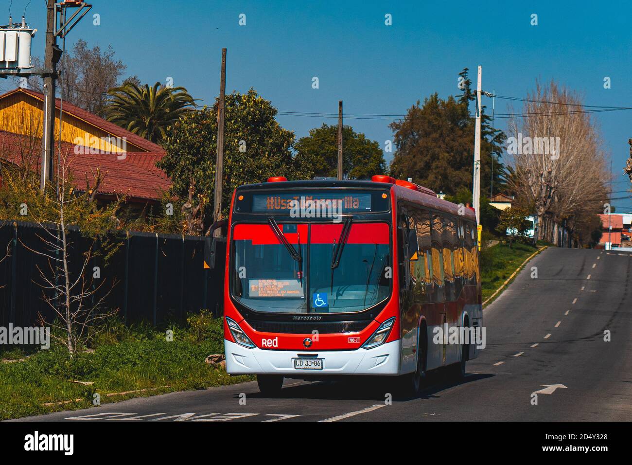 Santiago, Chile - September 2020: A Transantiago / Red Movilidad bus in ...