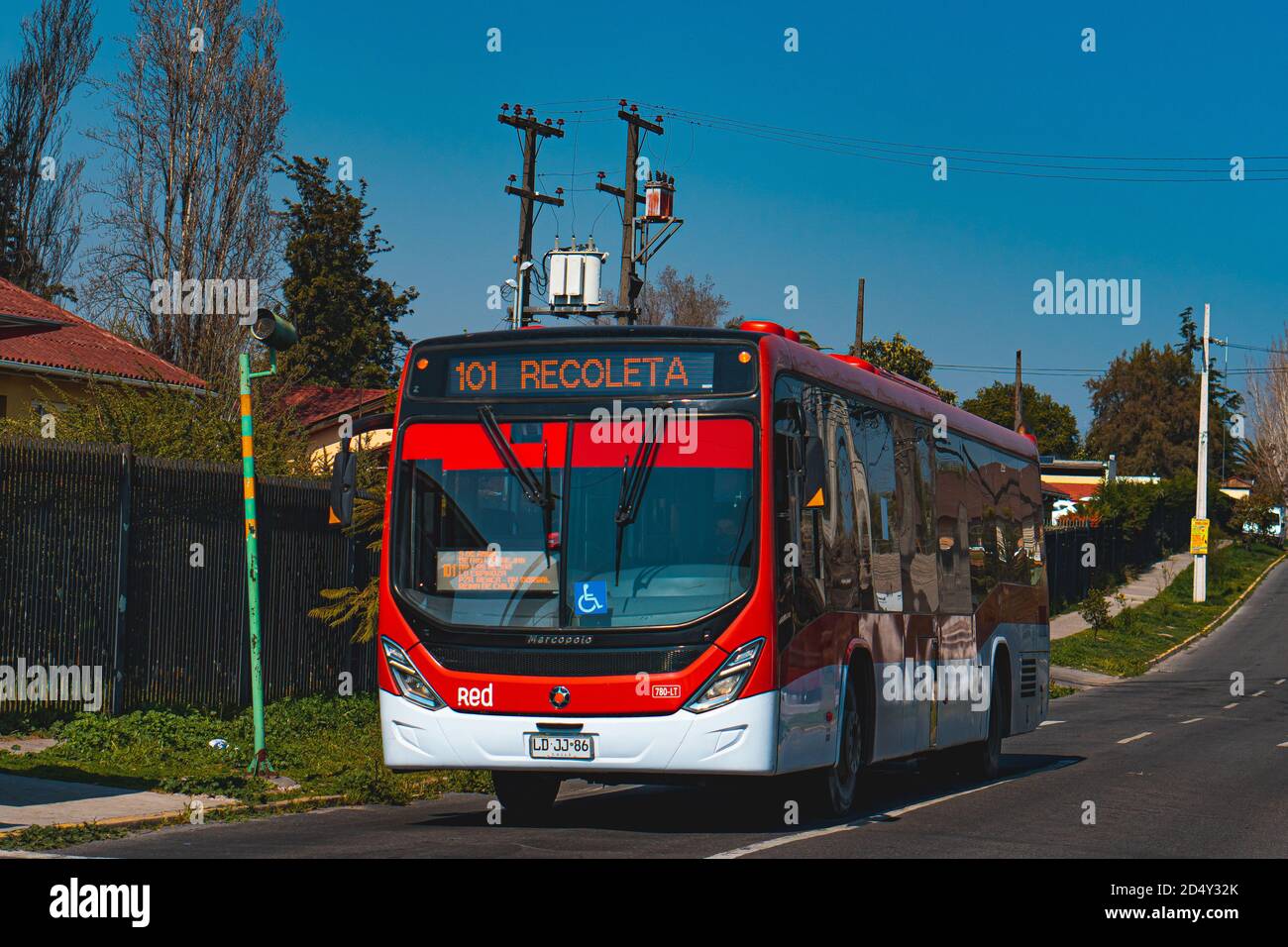 Santiago, Chile - September 2020: A Transantiago / Red Movilidad bus in ...