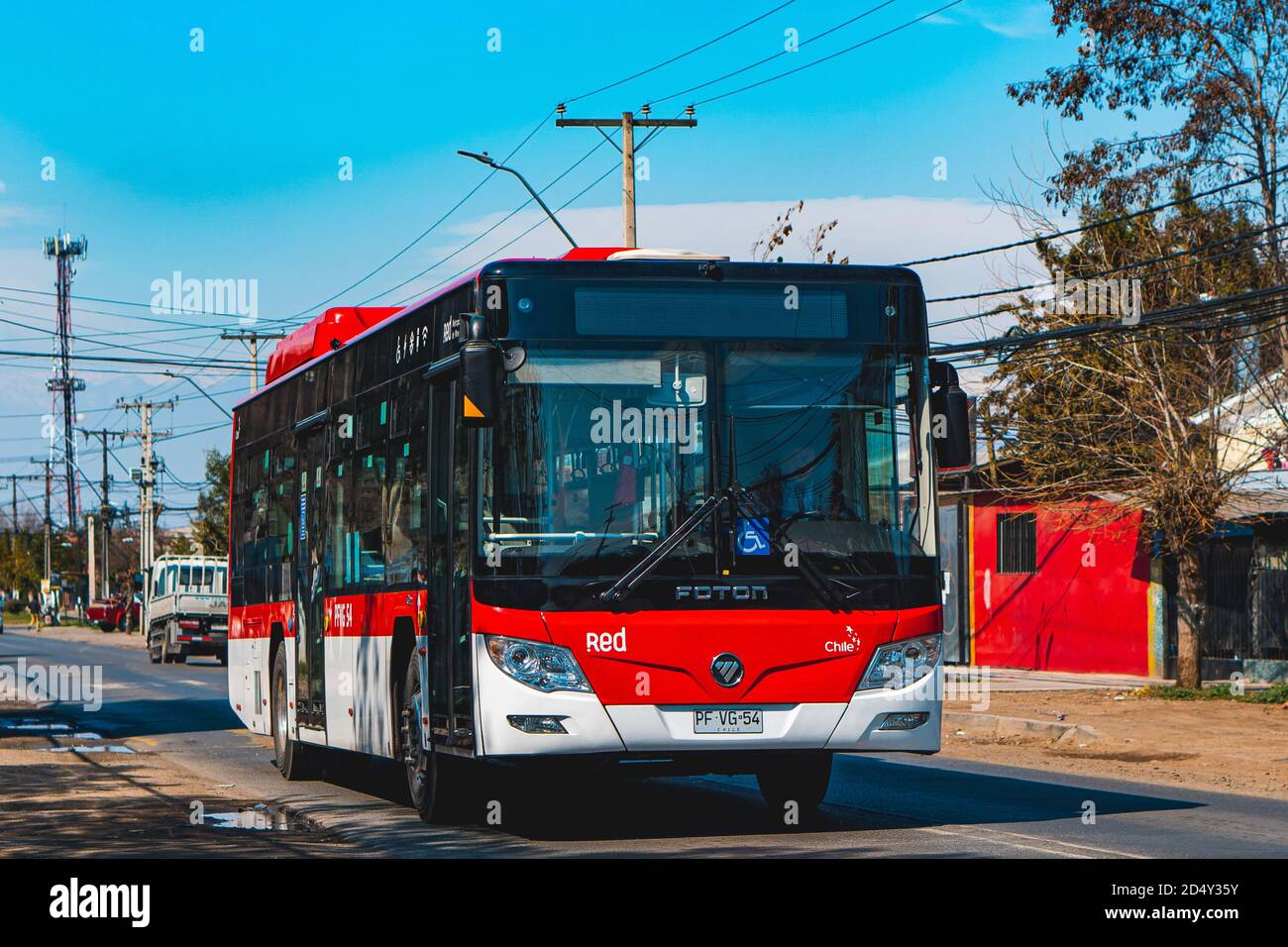 Santiago, Chile - August 2020: A Transantiago / Red Movilidad bus in ...