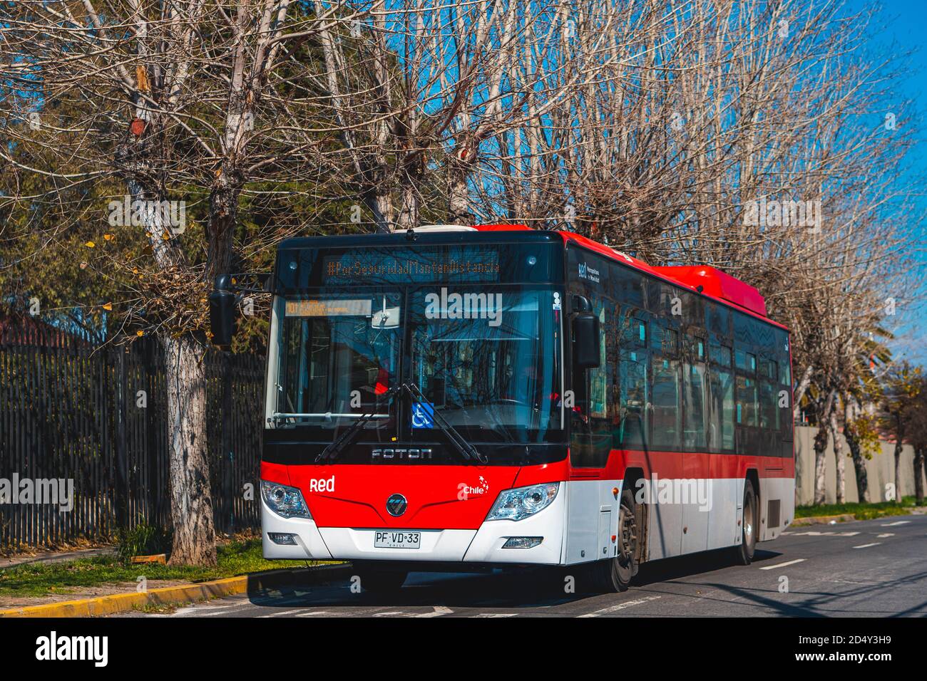 Santiago, Chile - August 2020: A Transantiago / Red Movilidad bus in ...