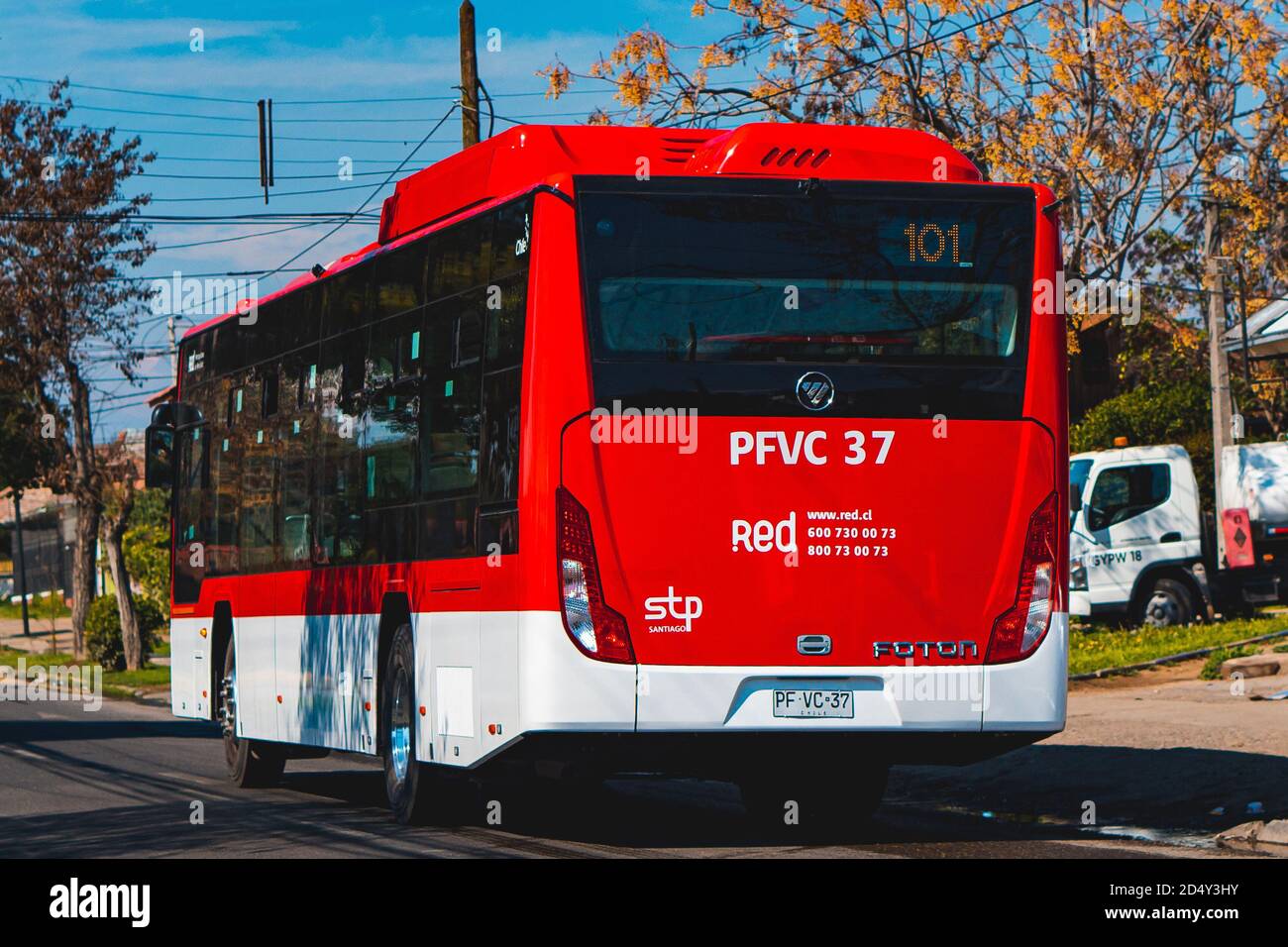 Santiago, Chile - August 2020: A Transantiago / Red Movilidad bus in ...