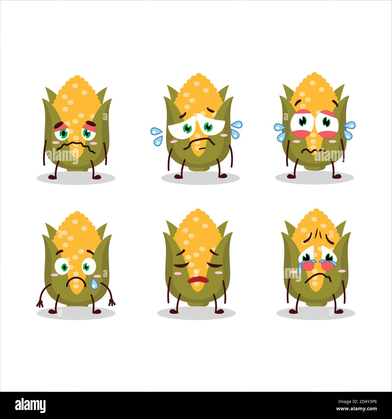 Corn cartoon in character with sad expression Stock Vector Image & Art ...