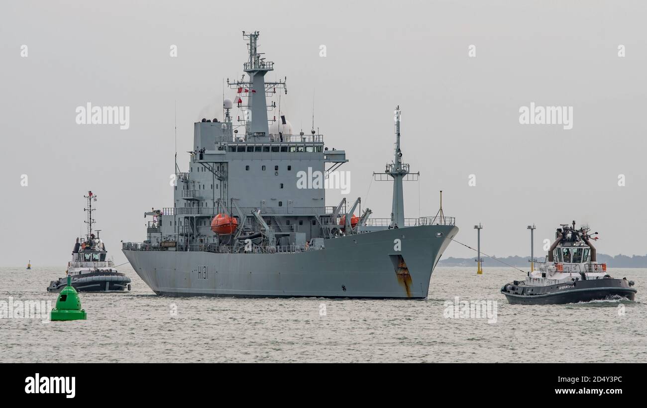 The Royal Navy survey ship HMS Scott (H131) making a rare visit to ...