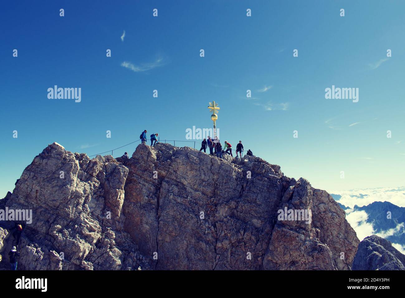 People who have succeed in climbing the mountain, and have reached the ...