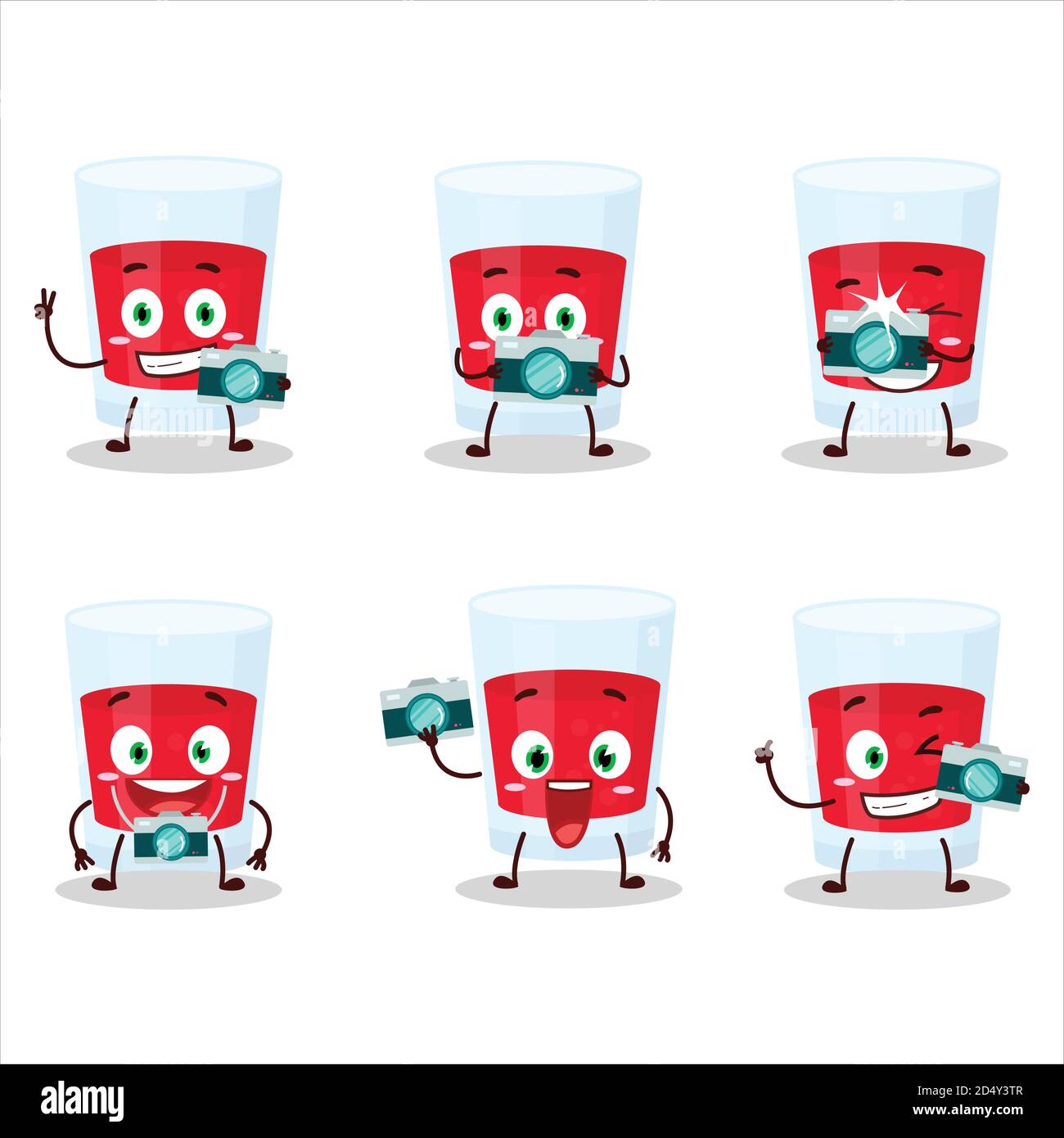 Photographer profession emoticon with cranberry juice cartoon character ...