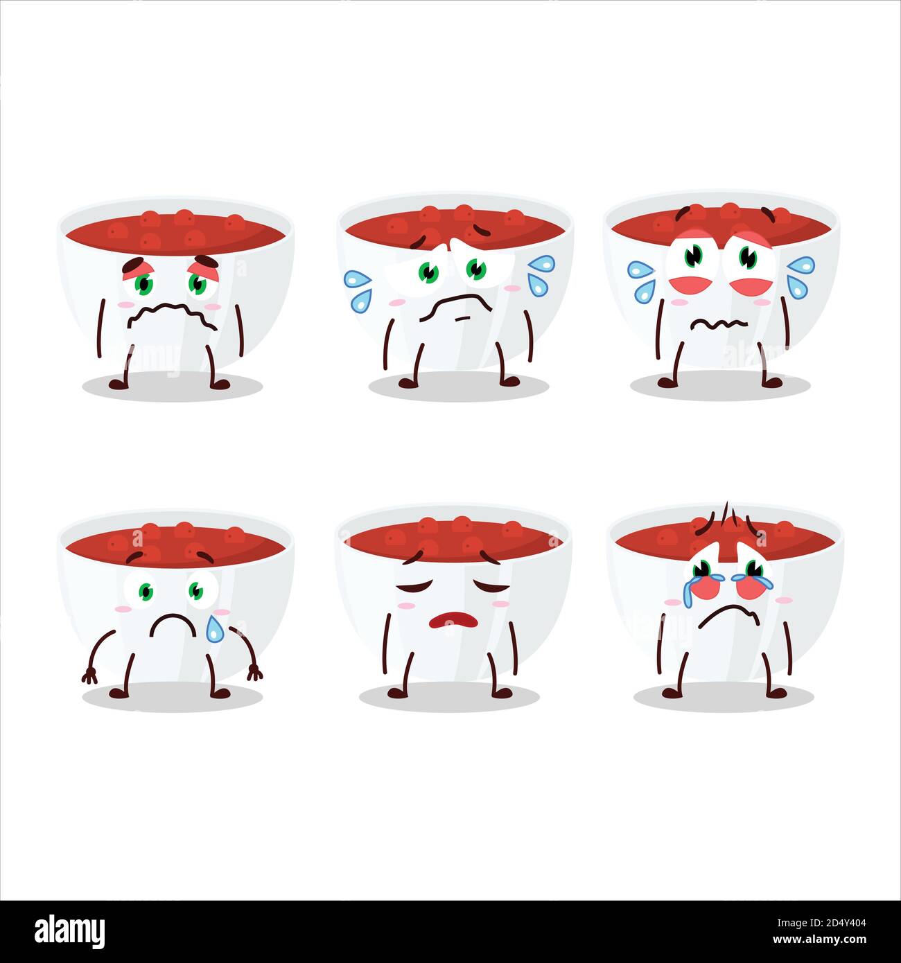 Cranberry sauce cartoon character with sad expression Stock Vector ...