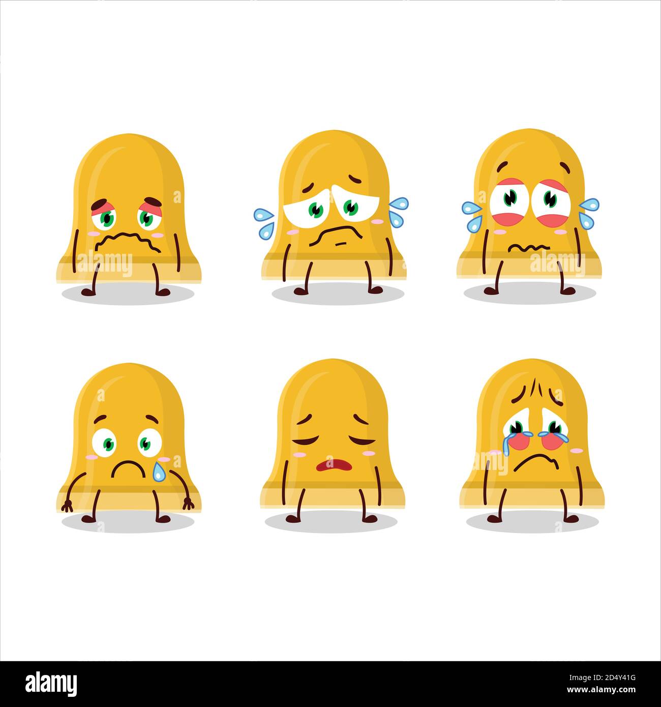 Gold bell cartoon character with sad expression Stock Vector Image ...