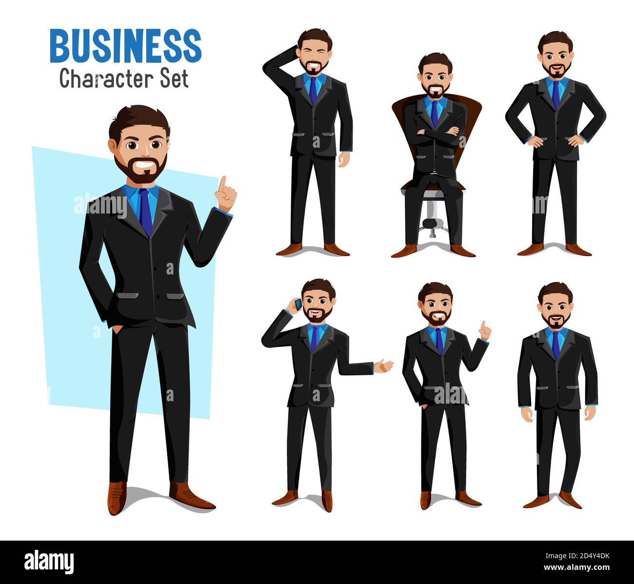 Business man character vector set. Businessman boss characters in ...