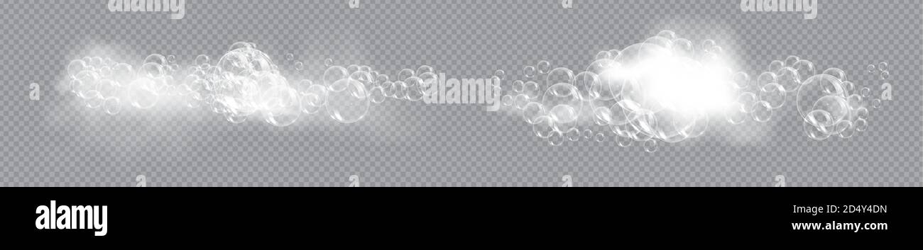 Bath foam soap with bubbles isolated vector illustration on transparent ...