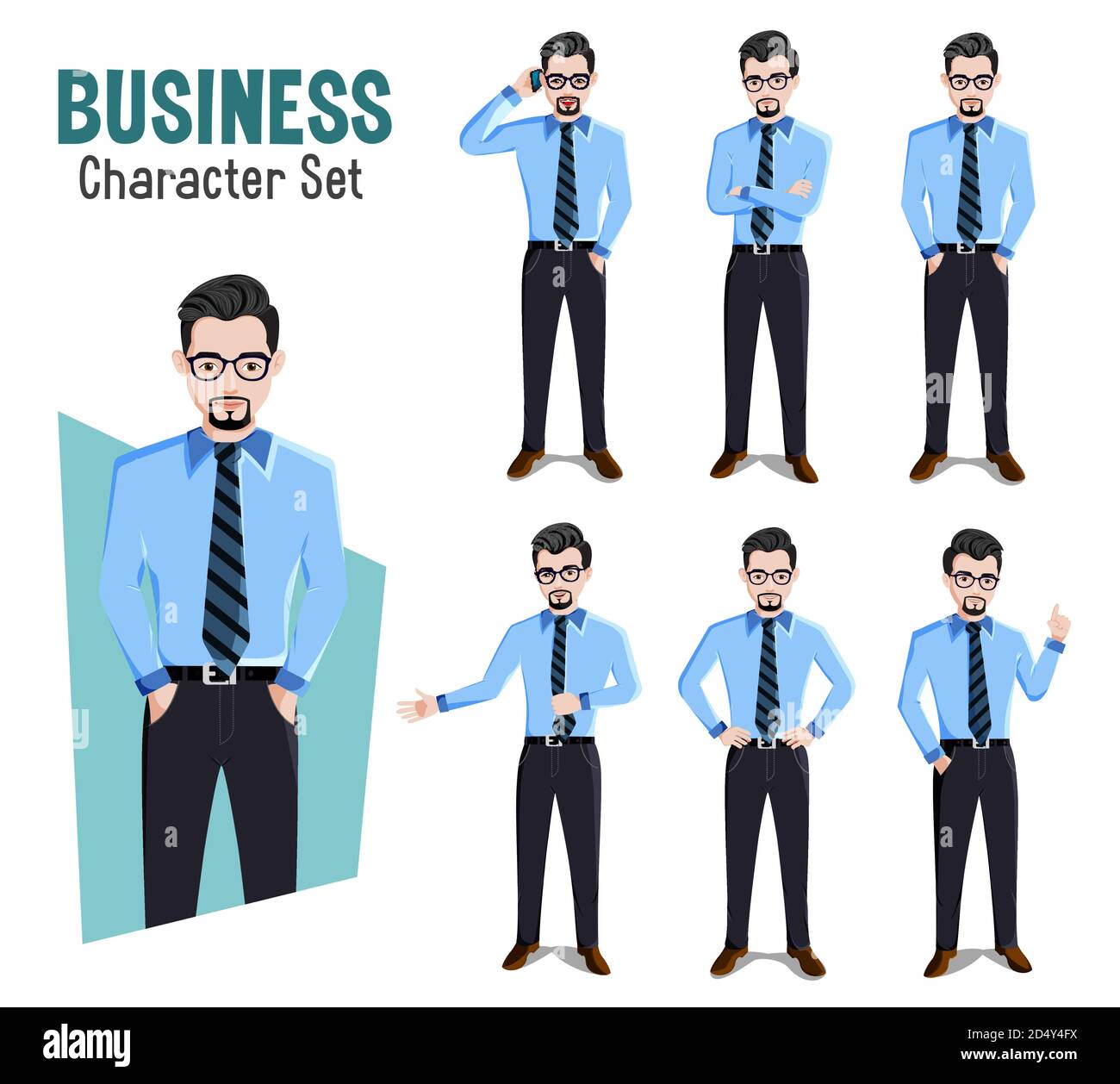 Business man vector characters set. Businessman character boss in ...