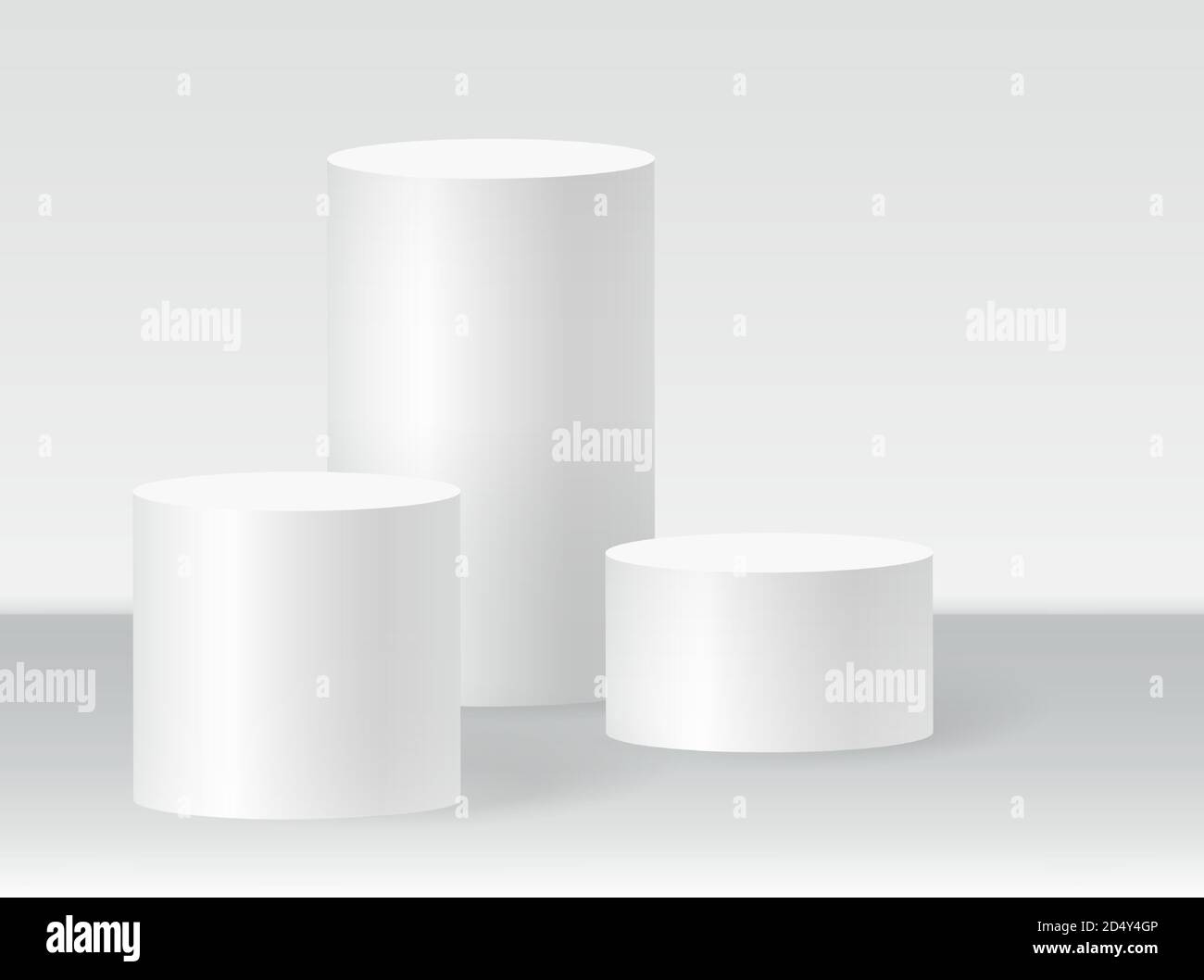 Cylinder podium scene, winner pedestal. White cylinder template for ...