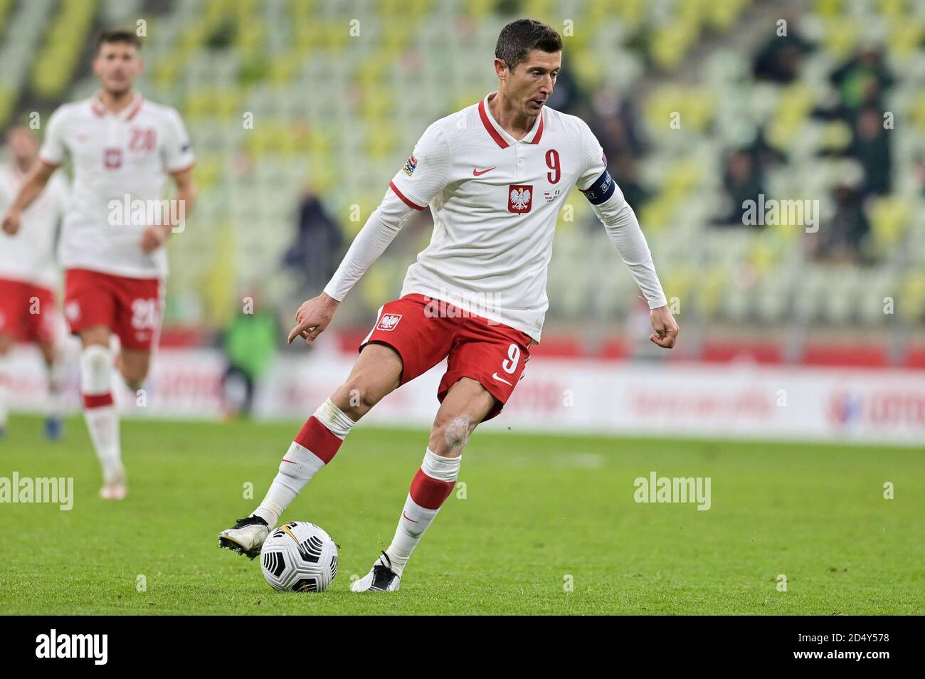 Gdansk, Poland. 11th Oct, 2020. Robert Lewandowski of Poland in action ...