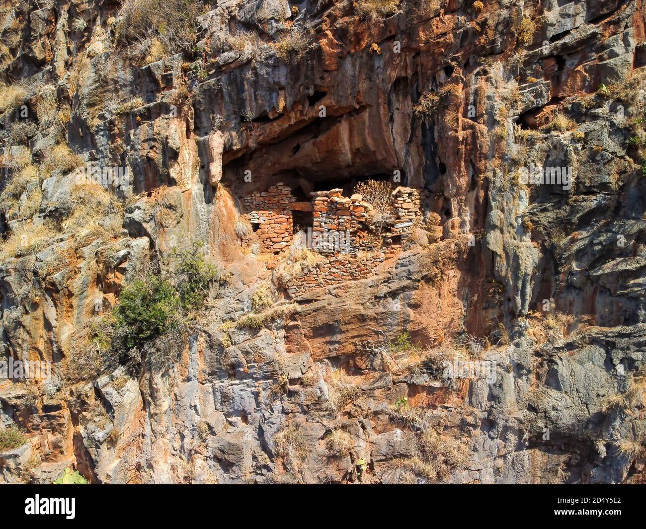 Abandoned monastic cave house known as "cells" near Trachila village ...