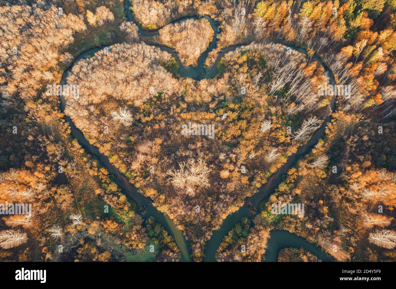 Heart shaped river Stock Photo - Alamy