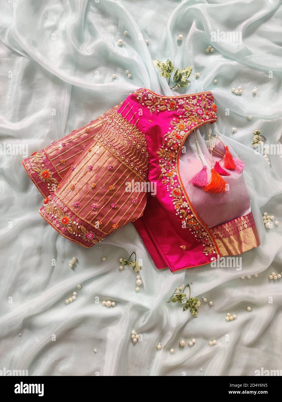 Indian unique designer clothing for women blouses for saree Stock Photo ...