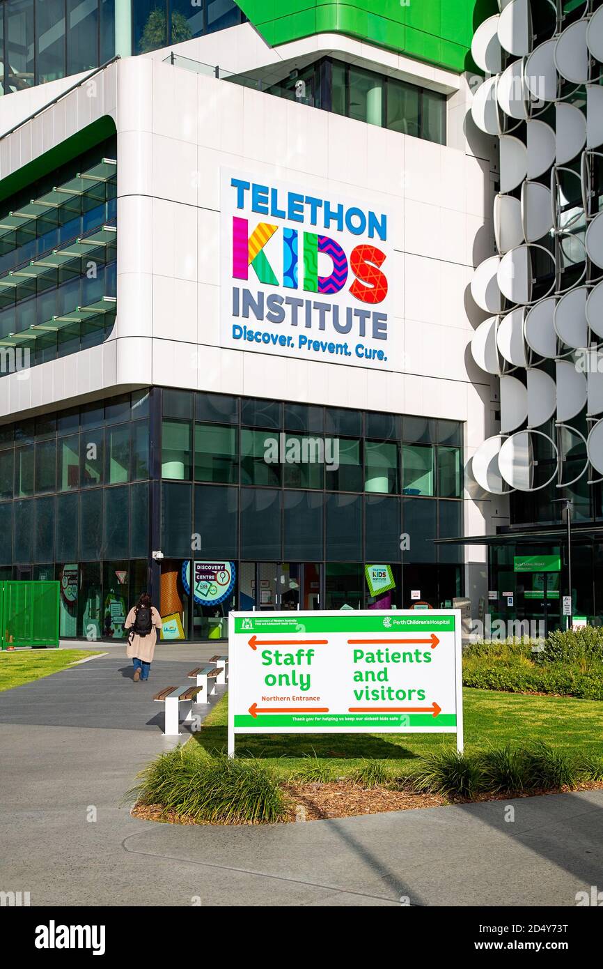 Perth, Australia - August 23rd 2020: Telethon Kid's Institute entrance ...