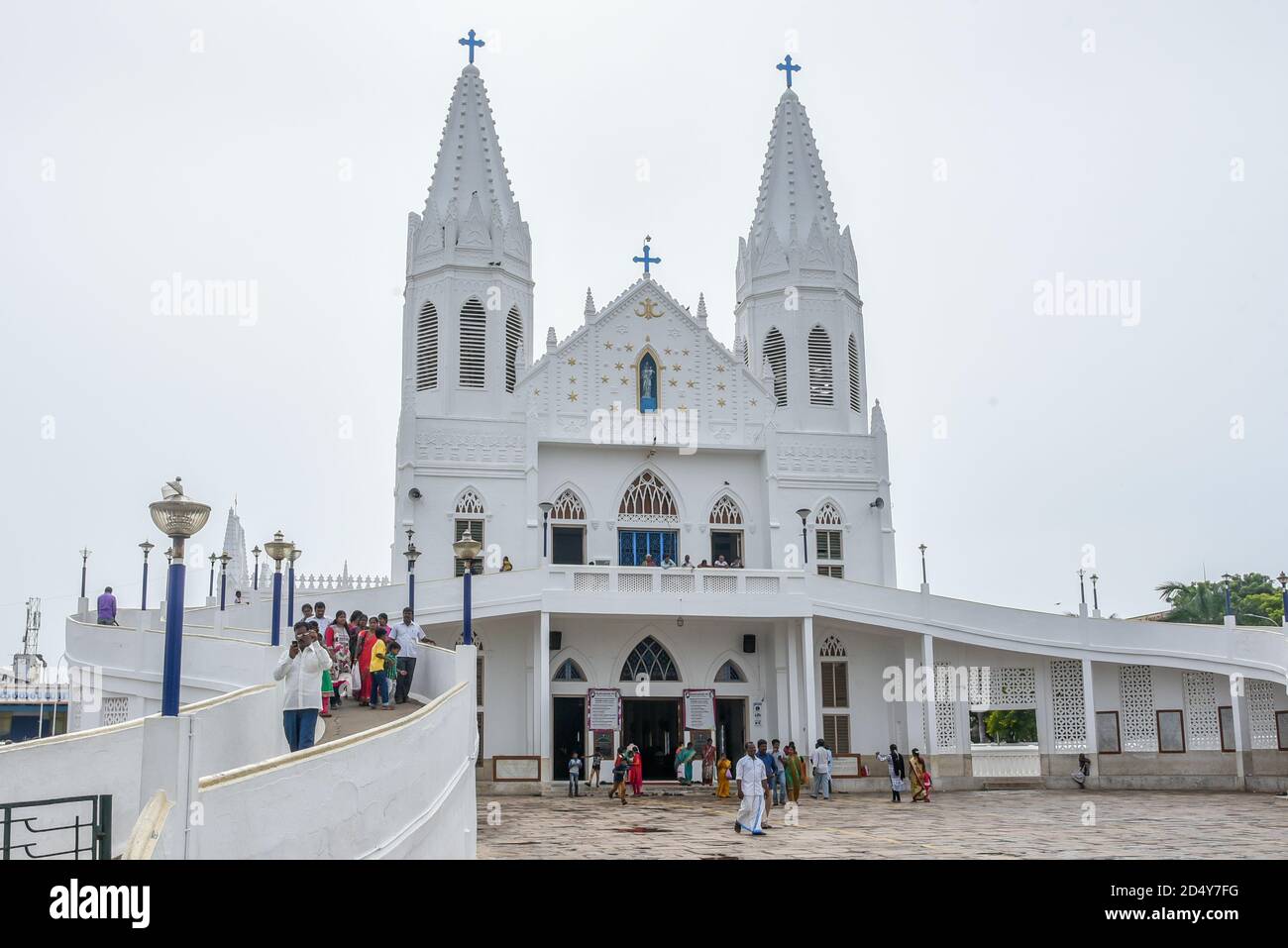 VELANKANNI, INDIA People praying at Basilica Our Lady of Good Health ...