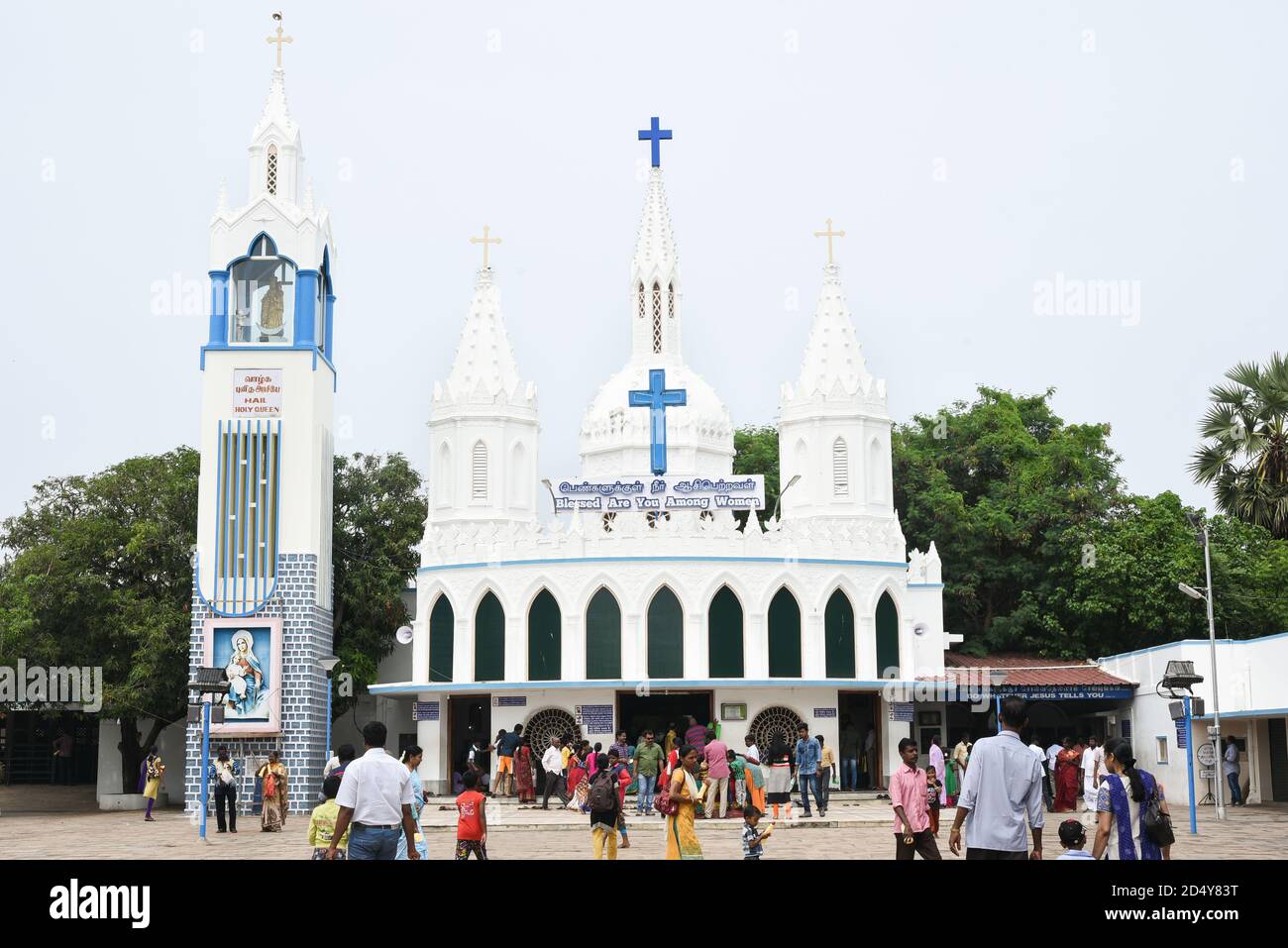 VELANKANNI, INDIA People praying at Basilica Our Lady of Good Health ...