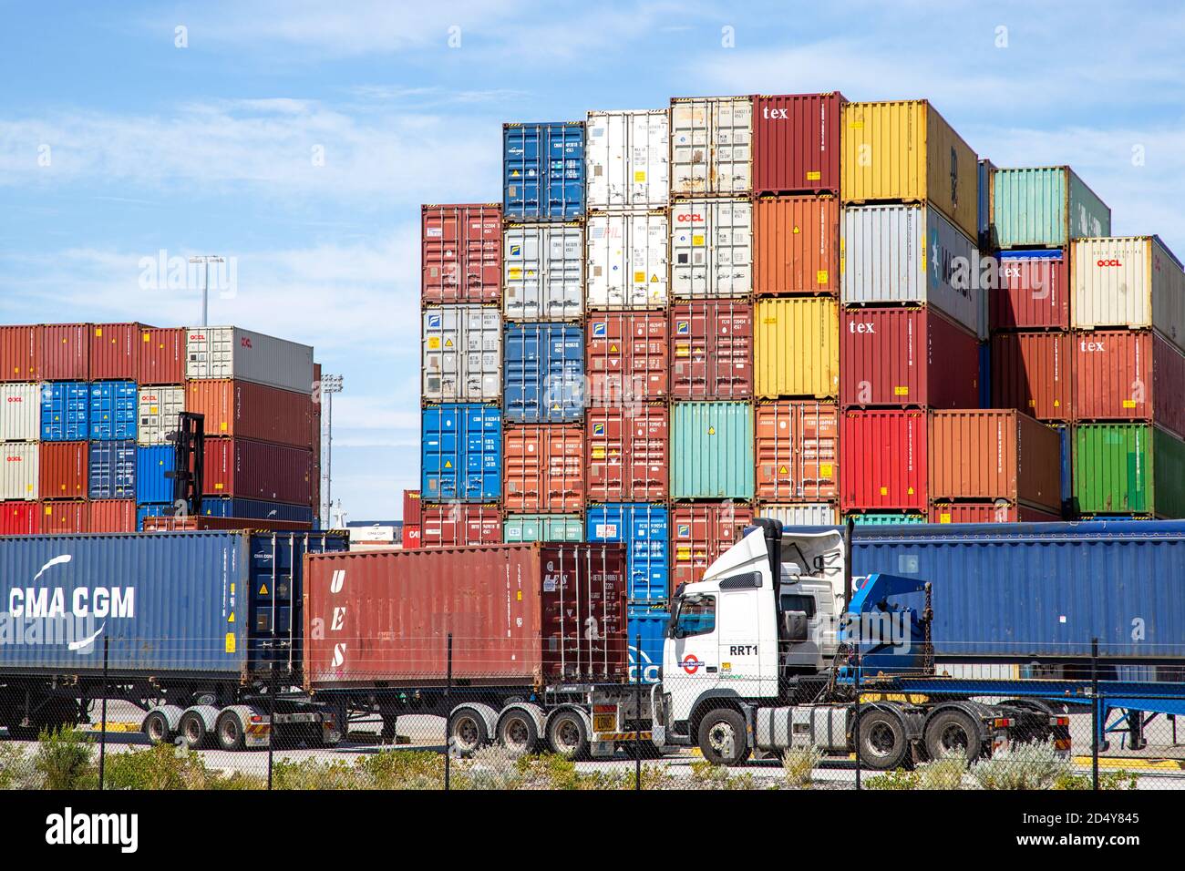 Fremantle, Australia - October 7th 2020: Cargo containers at Fremantle ...