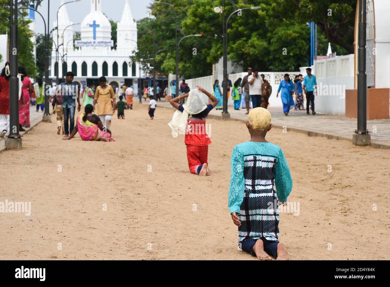 VELANKANNI, INDIA People praying at Basilica Our Lady of Good Health ...