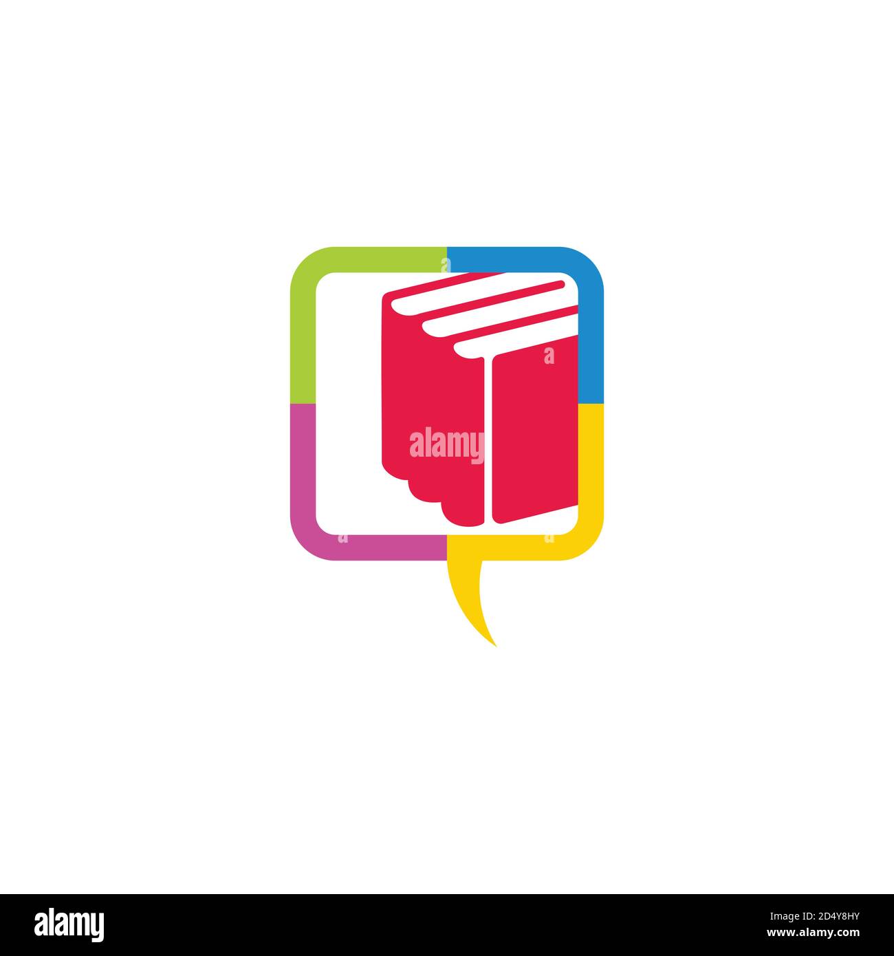 colorful books education talks symbol logo vector Stock Vector Image ...