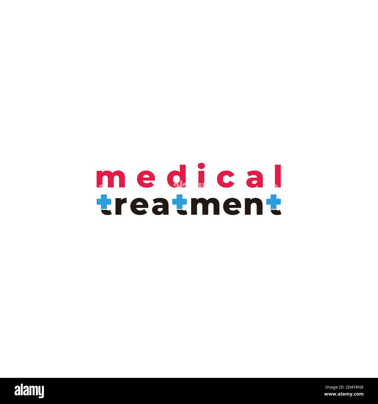 text medical treatment plus symbol logo vector Stock Vector Image & Art ...