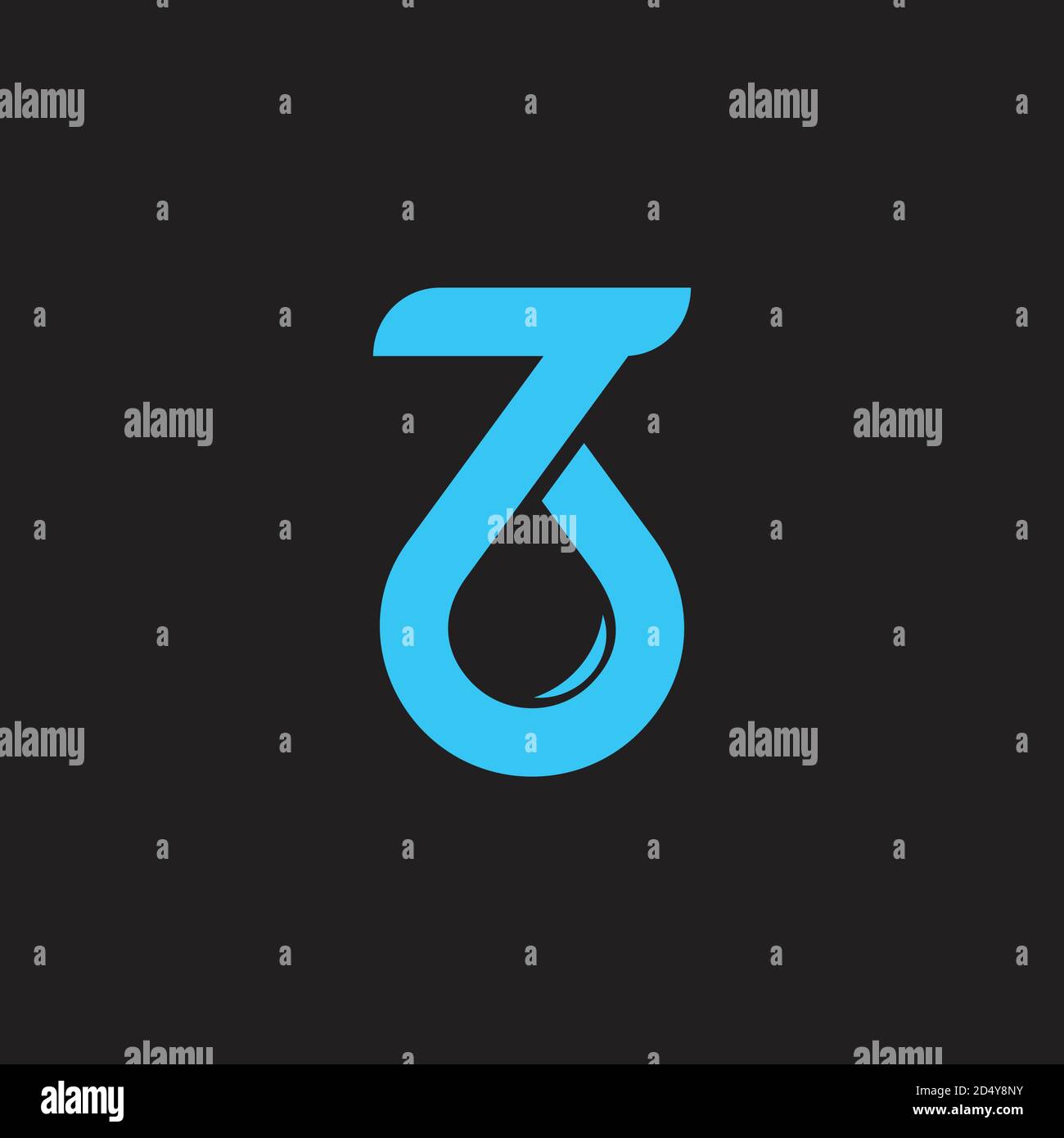 abstract number 7 drop water symbol logo vector Stock Vector Image ...