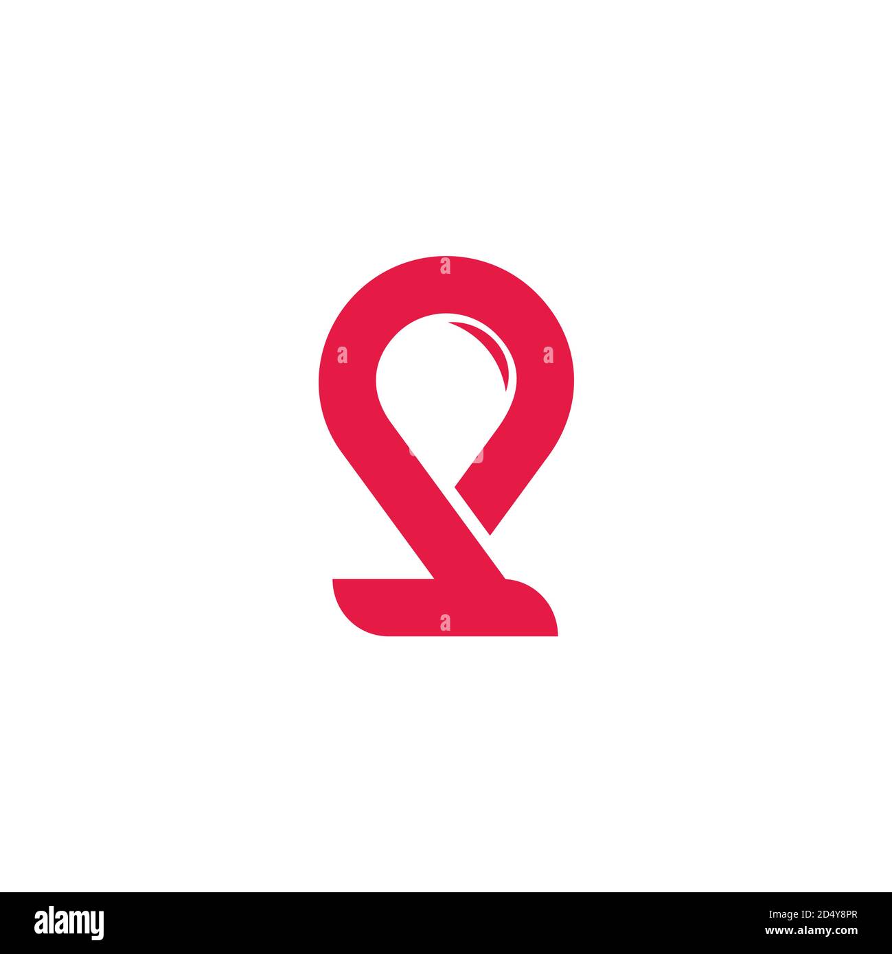 pin location simple geometric line loop logo vector Stock Vector Image ...