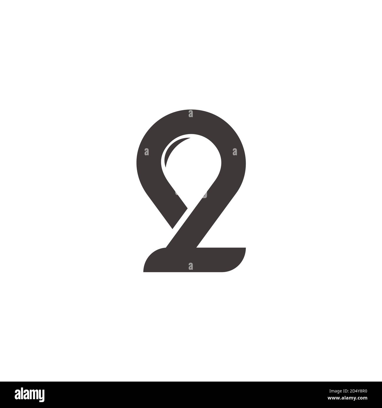 abstract letter l pin location simple geometric line loop logo vector ...