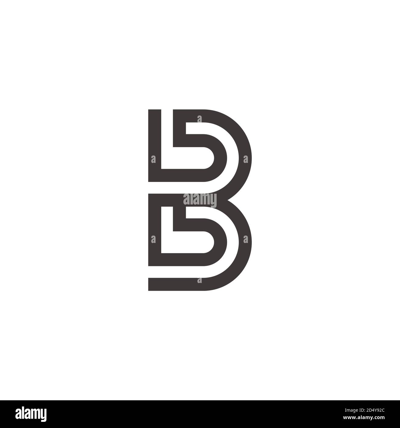 abstract letter bb simple geometric stripe line logo vector Stock ...
