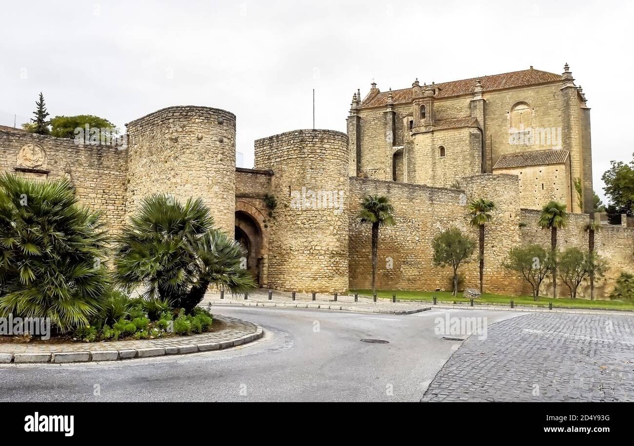 Gate of Almocabar in the Arab walls of Ronda, province of Malaga ...