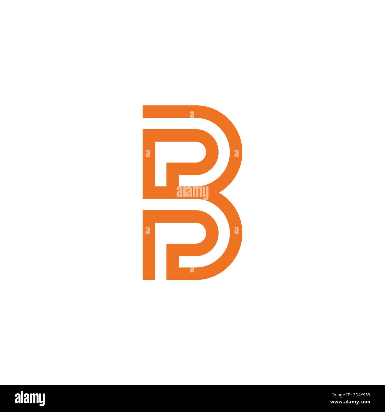 abstract letter bp simple geometric line logo vector Stock Vector Image ...