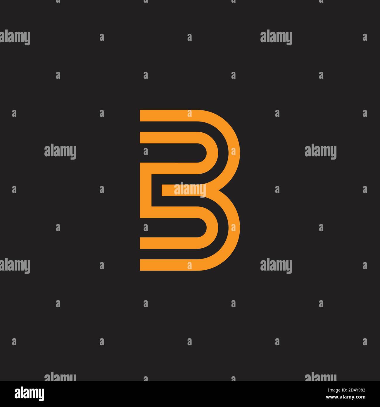 letter 3b abstract stripes line geometric logo vector Stock Vector ...