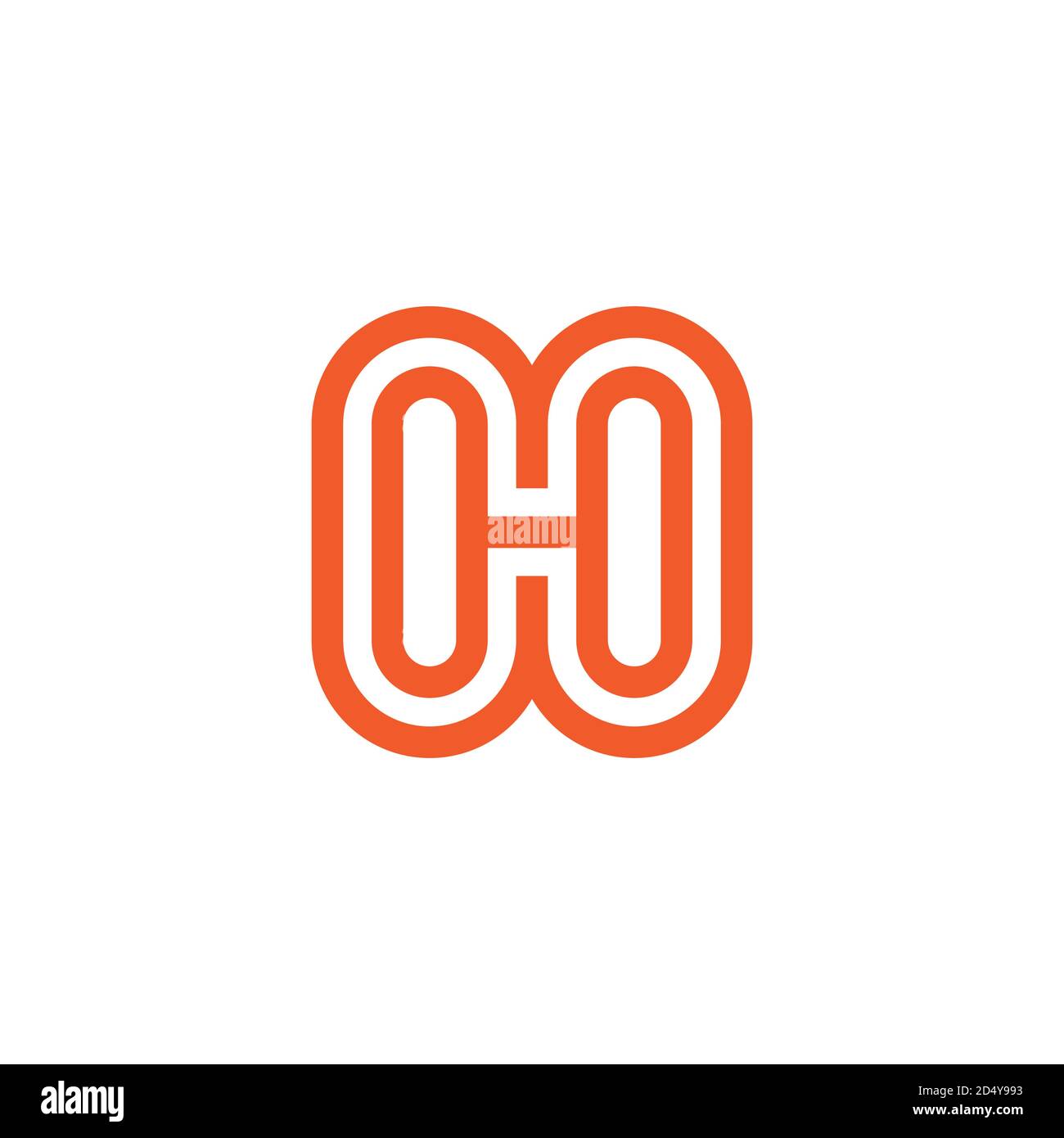 letter h stripes curves round line geometric logo vector Stock Vector ...