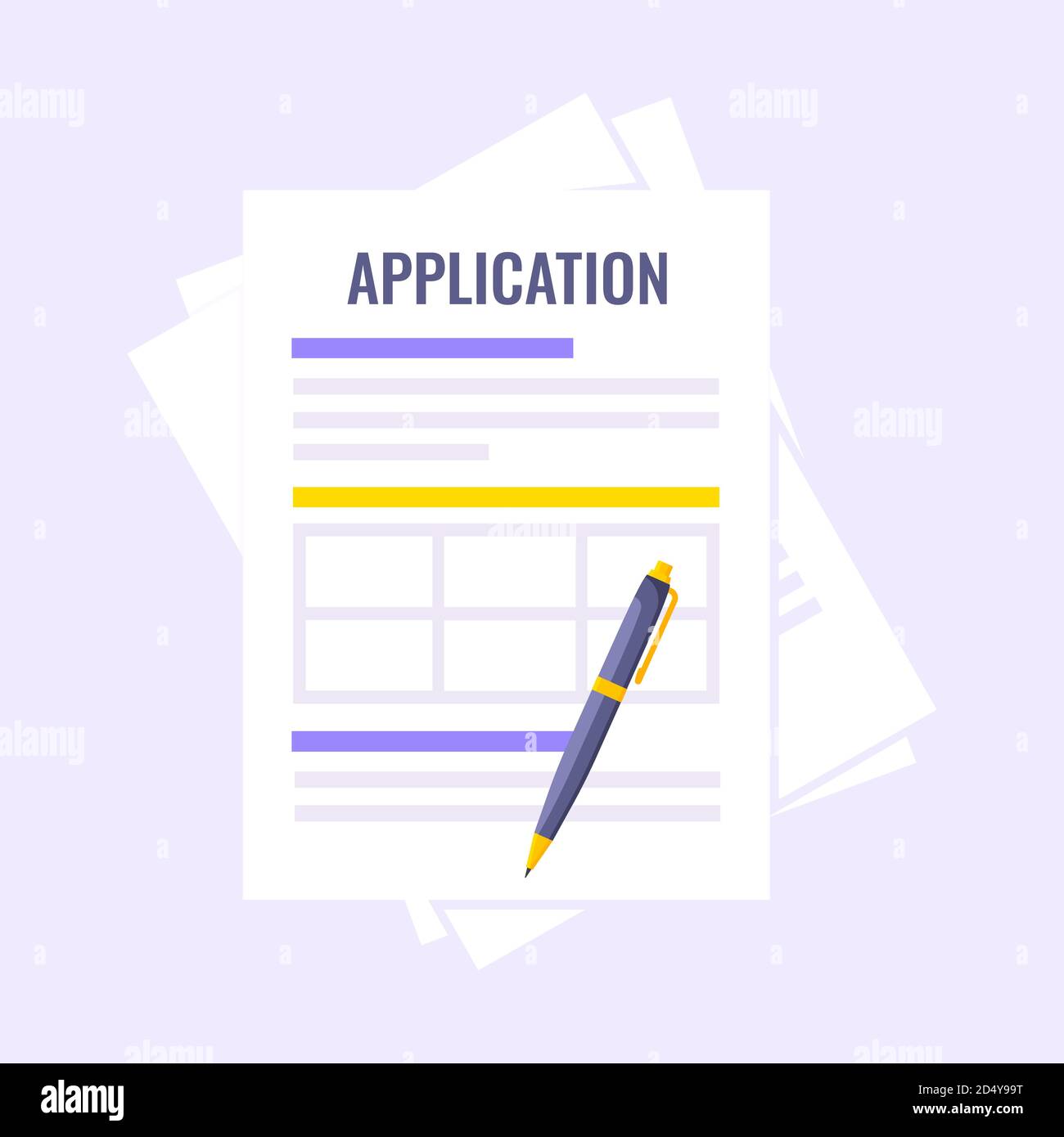 Application form submit flat style design icon sign vector illustration ...