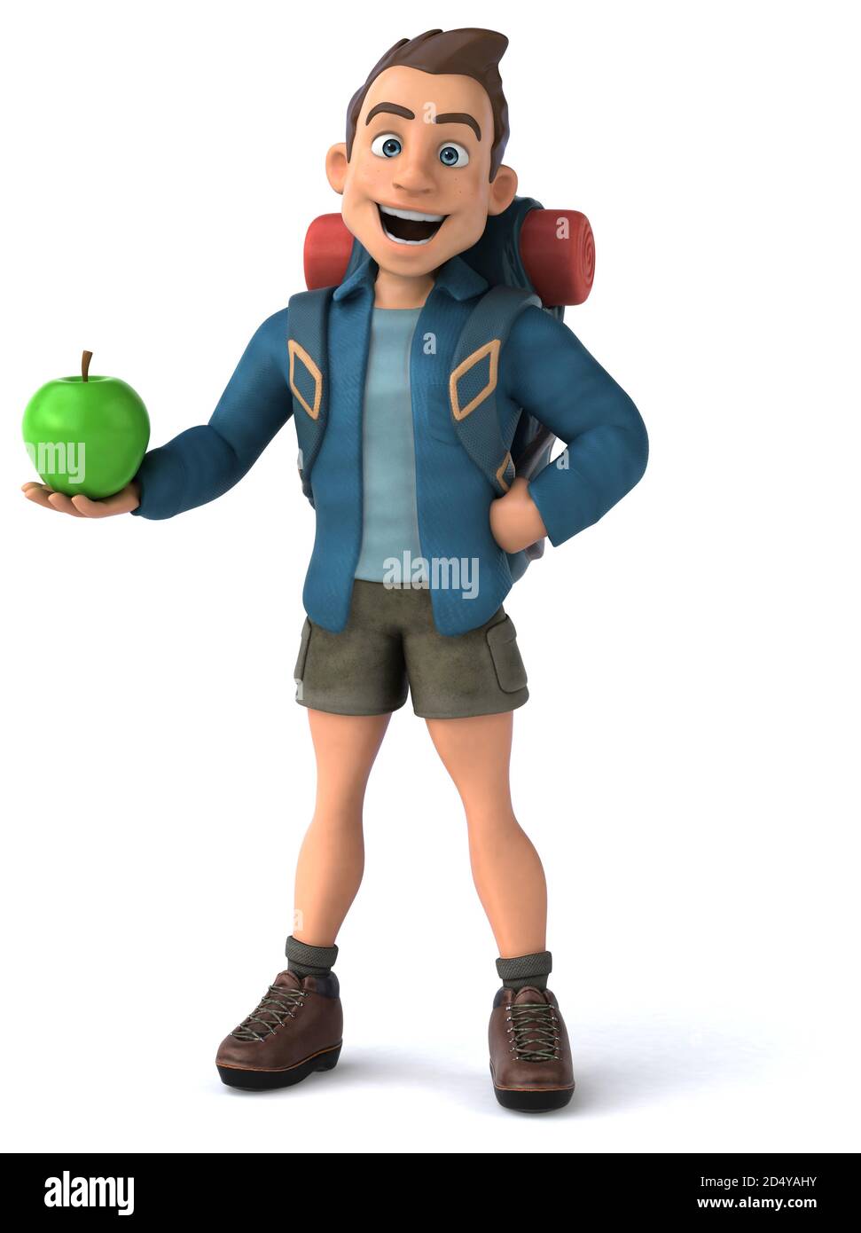 Fun illustration of a 3D cartoon backpacker Stock Photo - Alamy