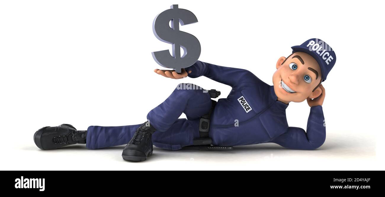 Fun 3D illustration of a cartoon Police Officer Stock Photo - Alamy