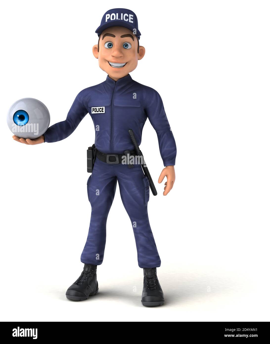 Fun 3D illustration of a cartoon Police Officer Stock Photo - Alamy