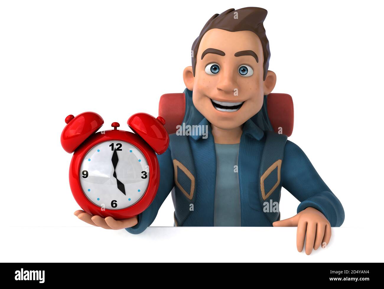 Fun illustration of a 3D cartoon backpacker Stock Photo - Alamy