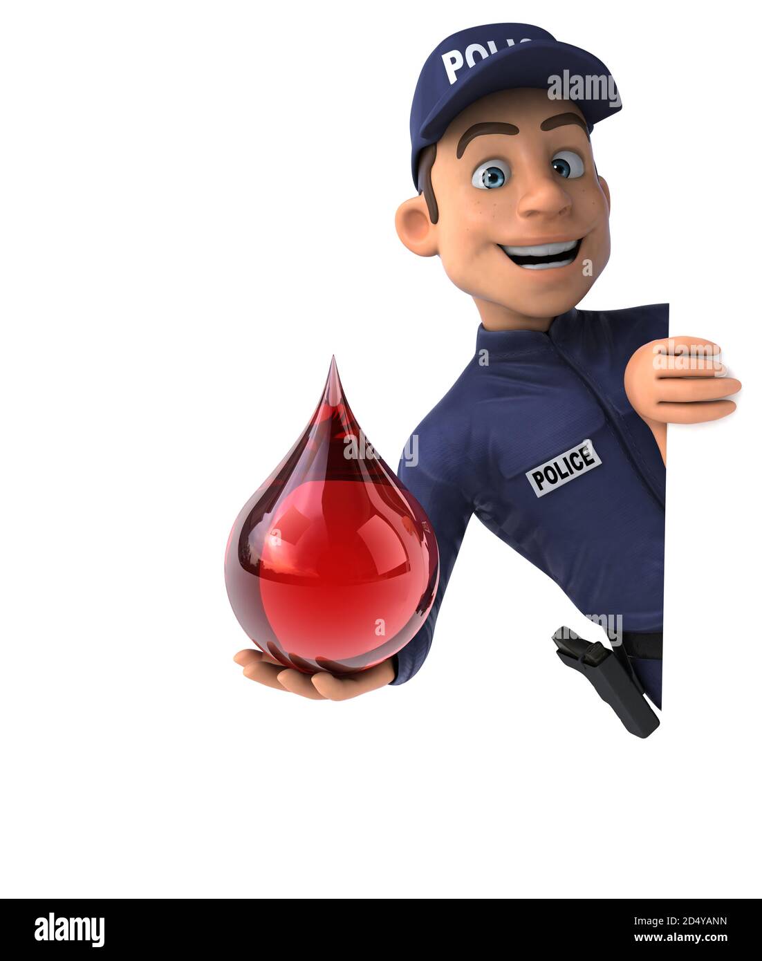 Fun 3D illustration of a cartoon Police Officer Stock Photo - Alamy