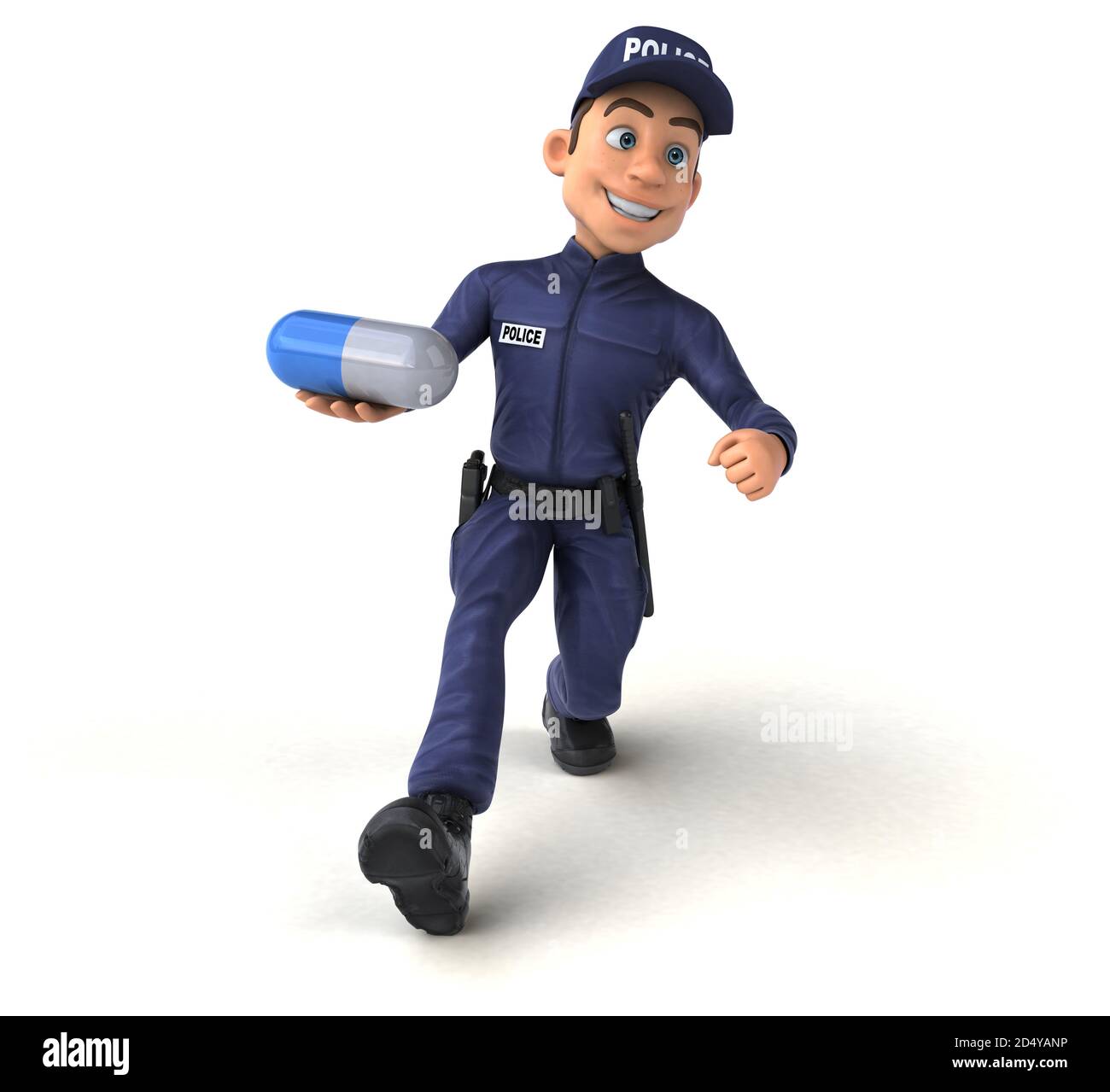 Fun 3D illustration of a cartoon Police Officer Stock Photo - Alamy