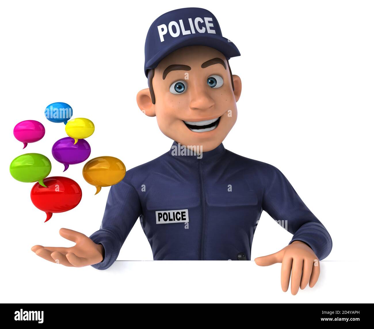 Fun 3D illustration of a cartoon Police Officer Stock Photo - Alamy
