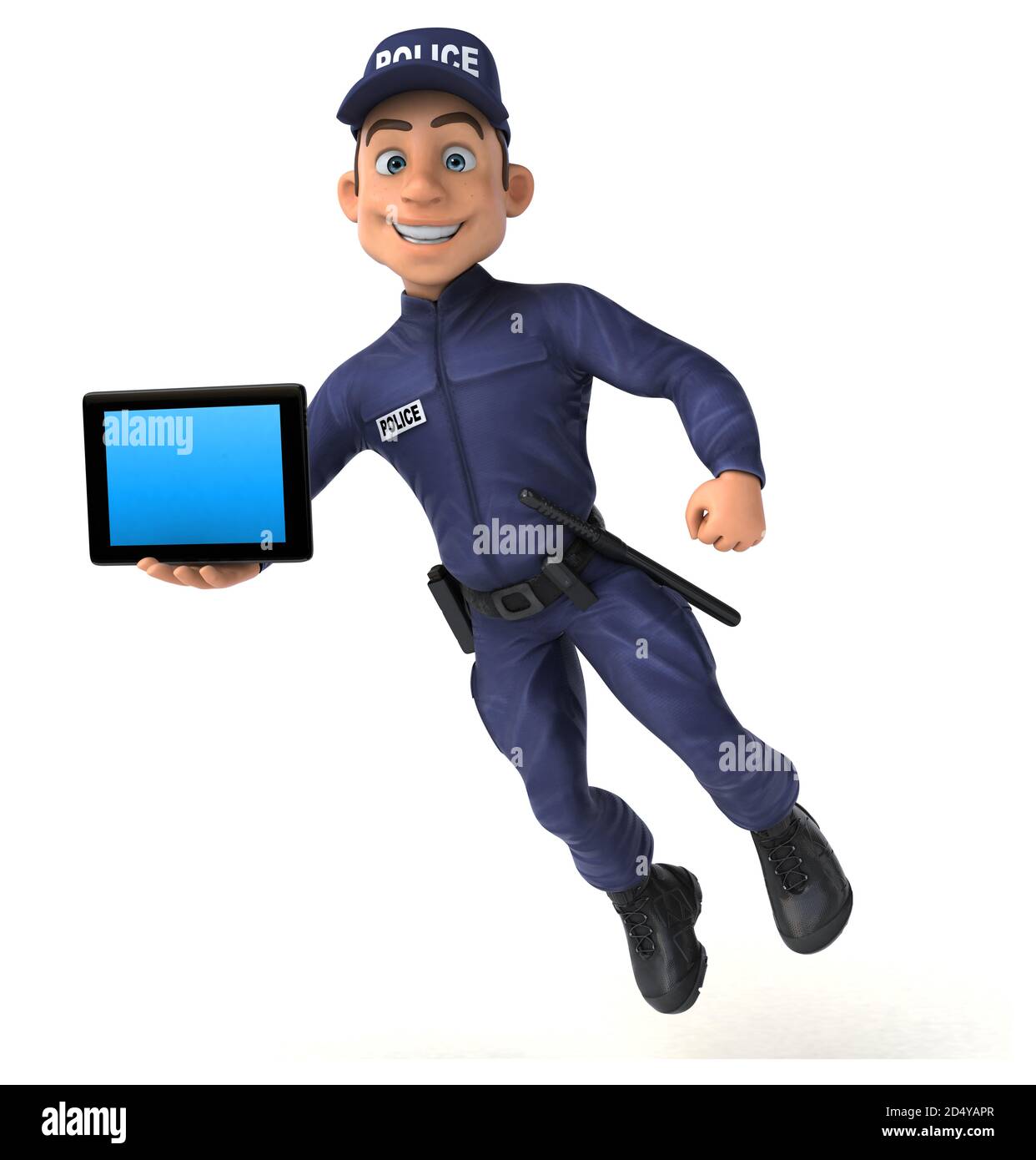 Fun 3D illustration of a cartoon Police Officer Stock Photo - Alamy