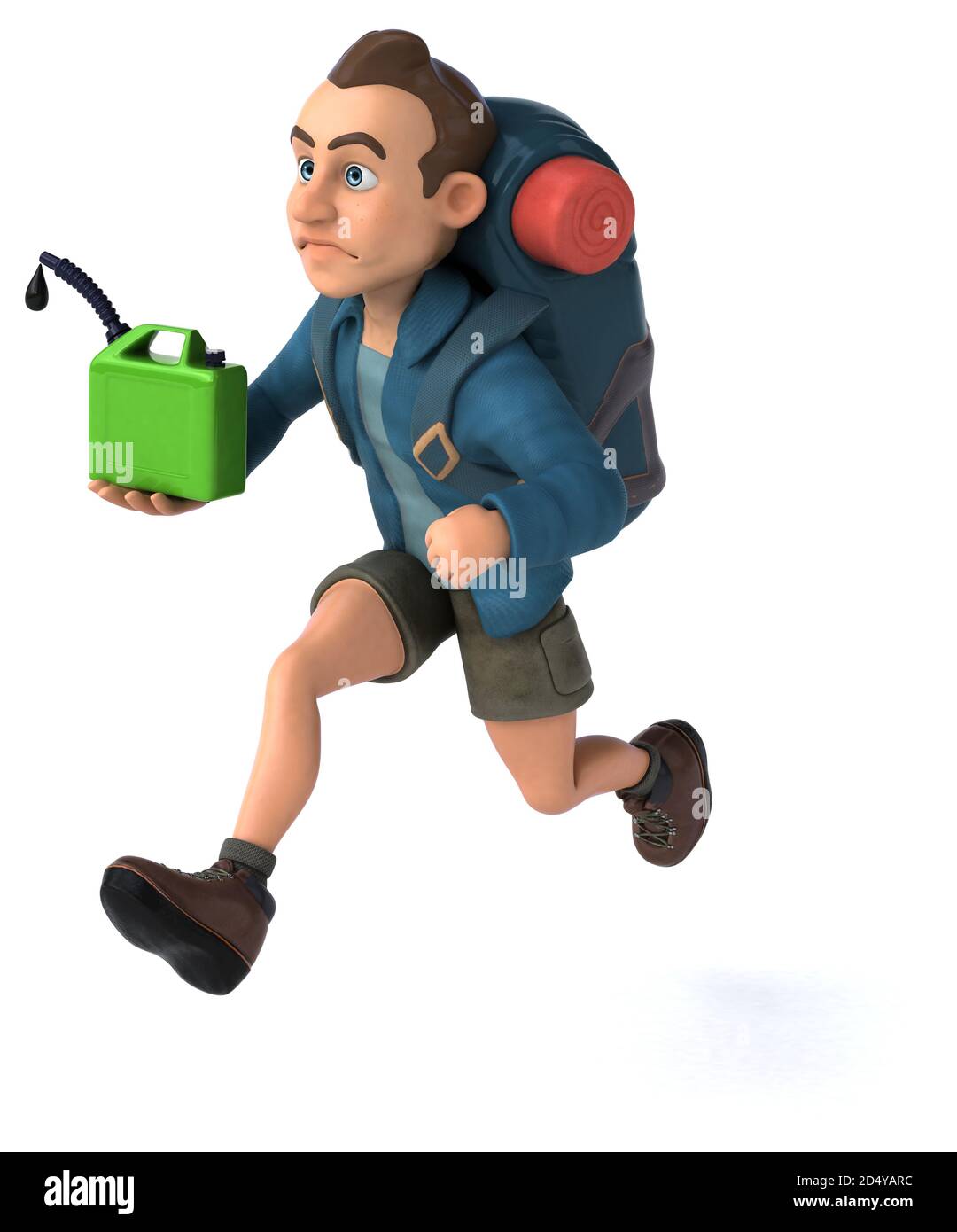 Fun illustration of a 3D cartoon backpacker Stock Photo - Alamy