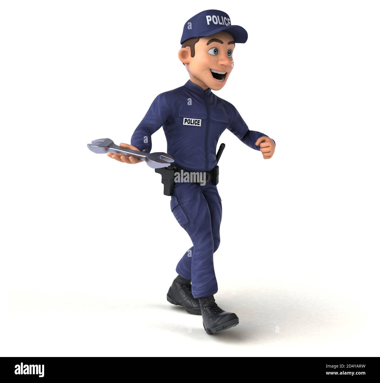 Fun 3D illustration of a cartoon Police Officer Stock Photo - Alamy