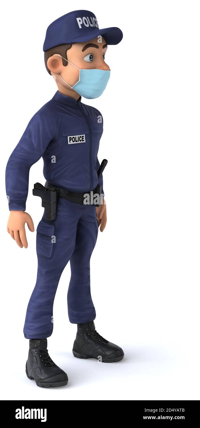Fun 3D illustration of a cartoon Police Officer Stock Photo - Alamy